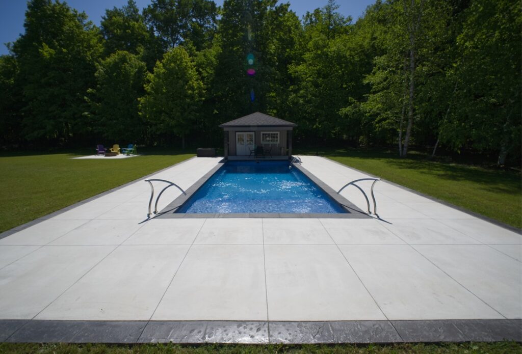 Concrete Blocks Deck By Pool Farmington, CT | Pool Deck Patio Builders